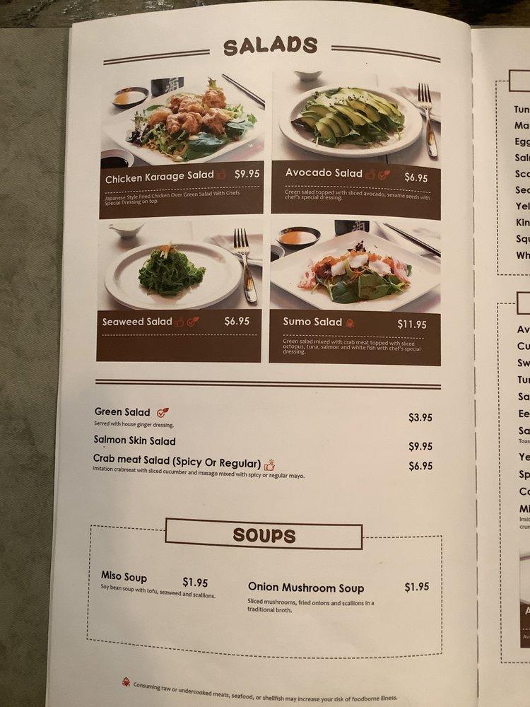Menu at Sumo Japanese Steakhouse & Sushi Restaurant, Wenatchee