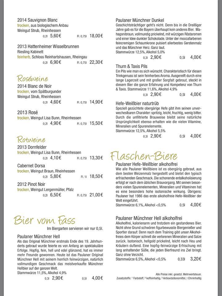 Speisekarte von Zum Goldstein restaurant, Mainz, Kartäuserstr. 3