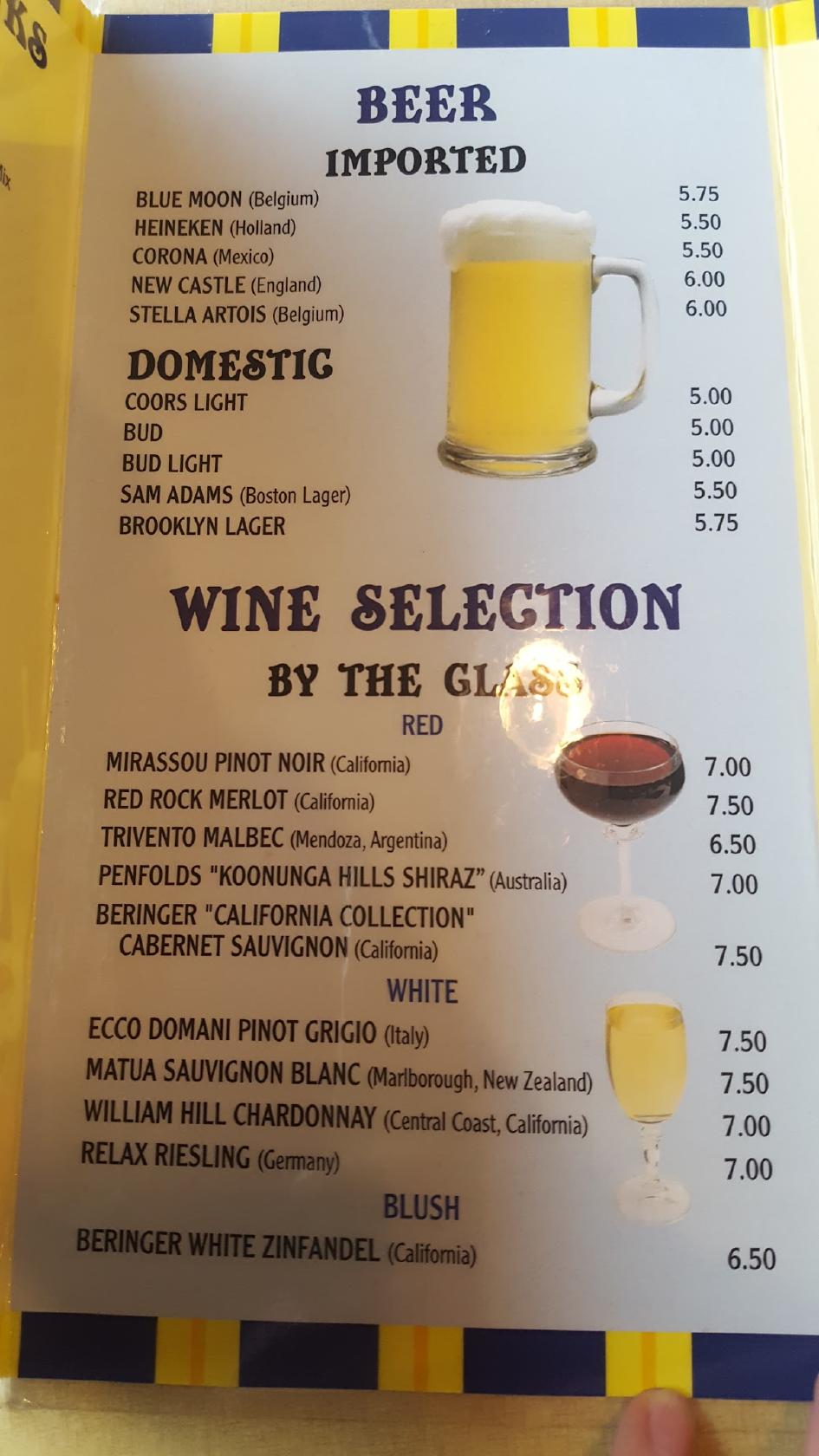 Menu at Capital City Diner restaurant, Albany, Western Ave