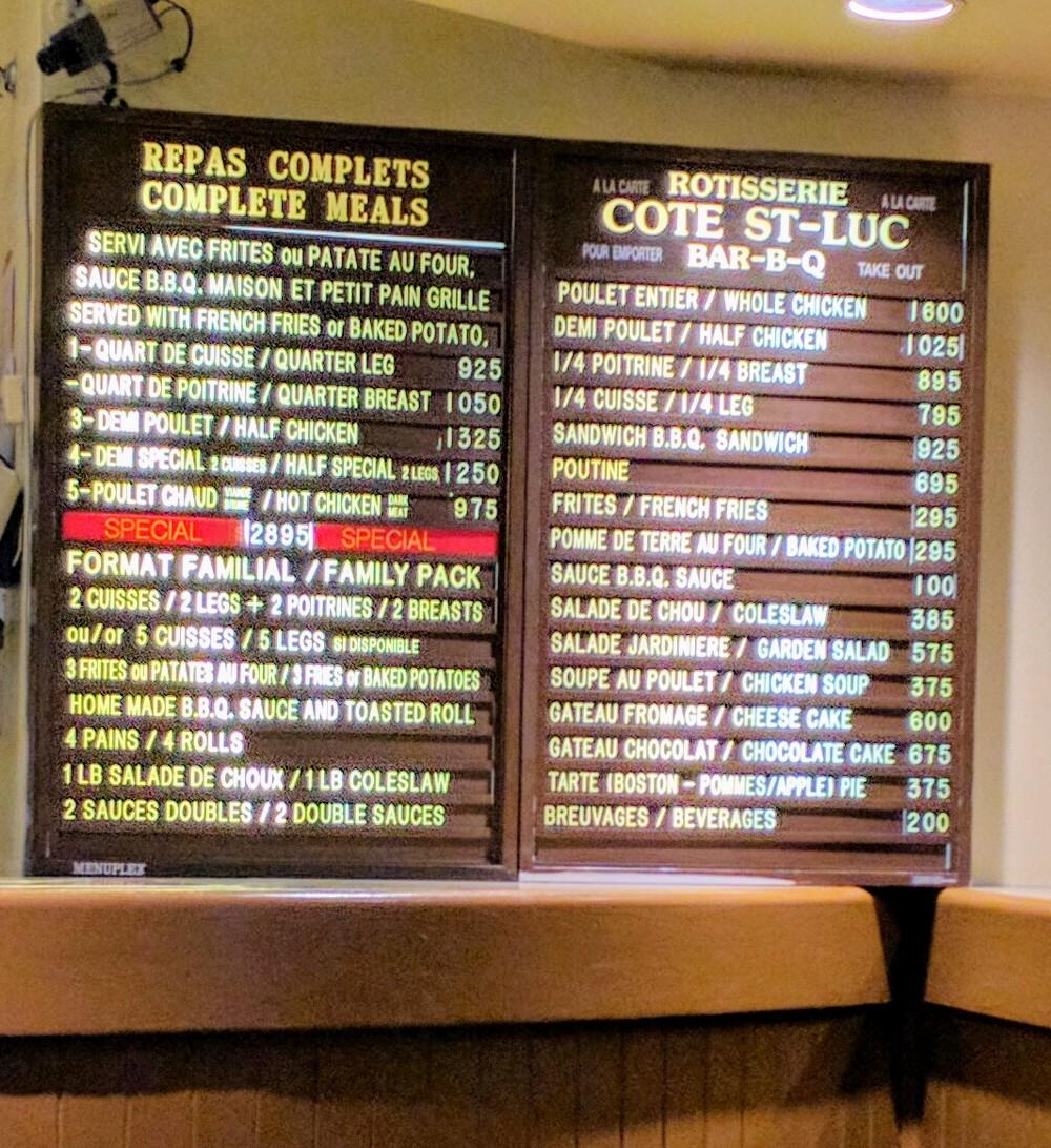 Menu at Côte St Luc BBQ - West Island, Dollard-Des Ormeaux
