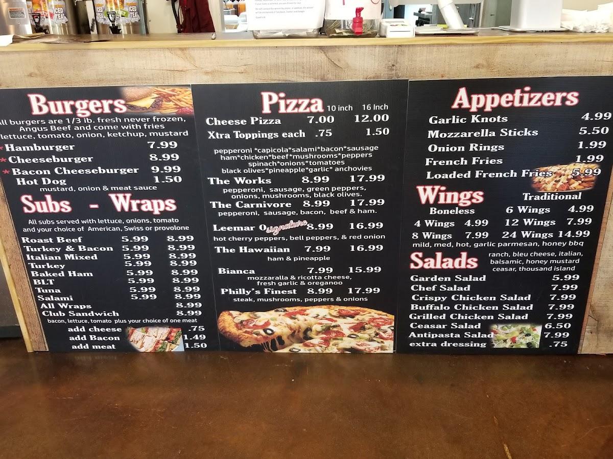 Menu at Ebenezer Pizzeria, Summerville