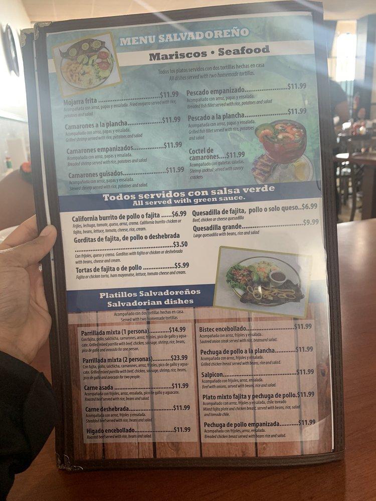 Menu at Los Lagos restaurant, Houston