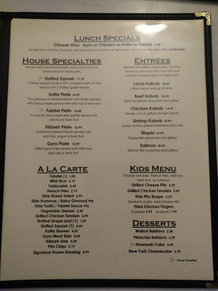 Menu at The Olive Branch Mediterranean Cuisine restaurant, Birmingham ...