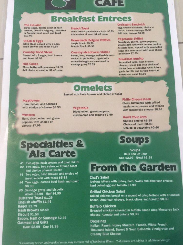 Menu at Wildcat Café cafe, Mogadore