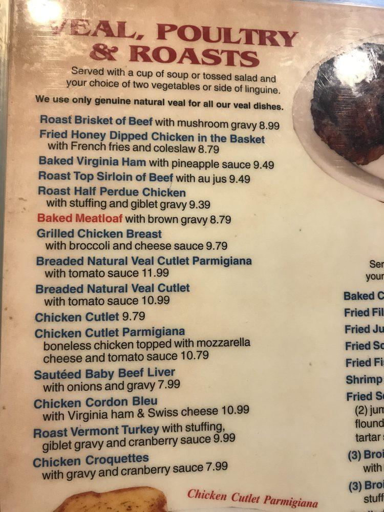 Menu at Andonios Diner restaurant, Philadelphia