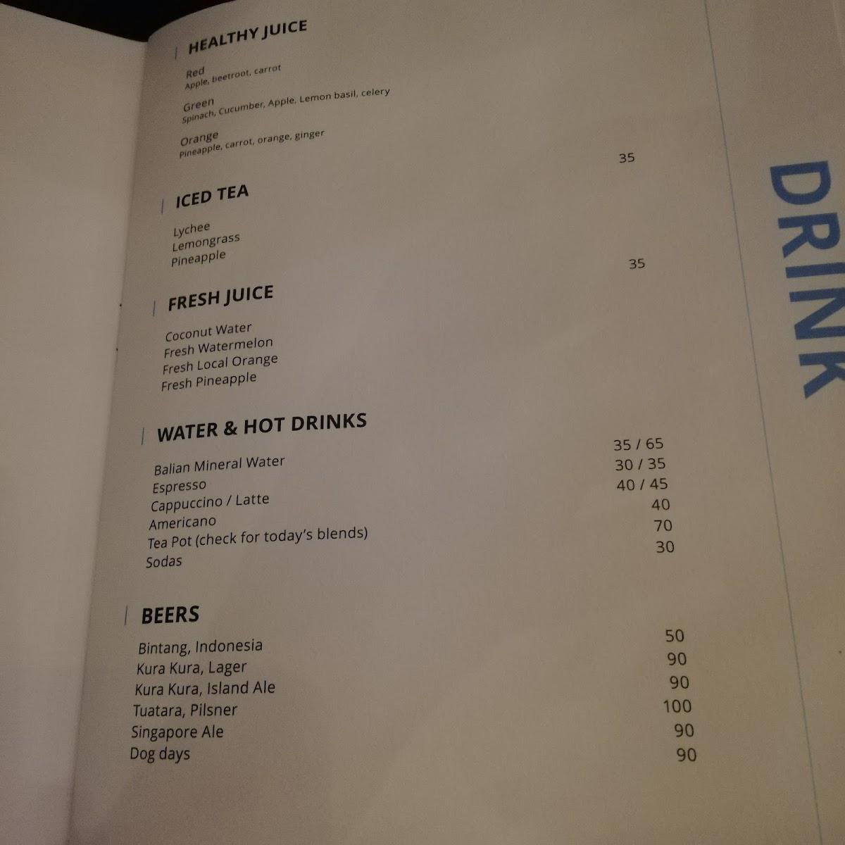 Menu at Brekkie Bali restaurant, Abiansemal
