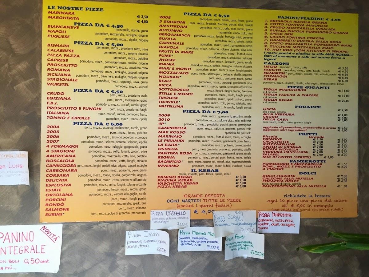 Menu at Pizzeria Kebab Red Sea, Nembro
