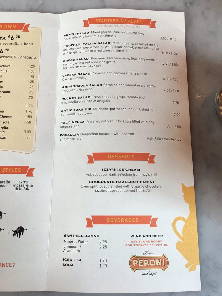 Menu at Punch Pizza Grand Avenue pizzeria, Saint Paul, 769 Grand Ave