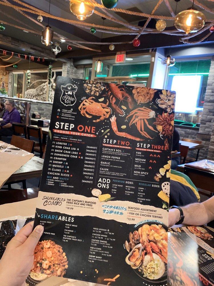 Menu at The Captain's Boil restaurant, Richmond
