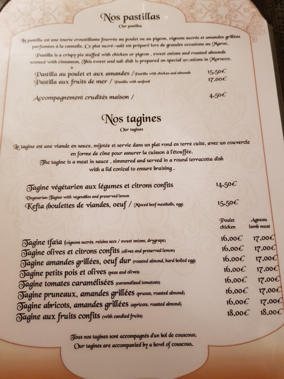 Menu at La Gazelle d'Or restaurant, Belfort