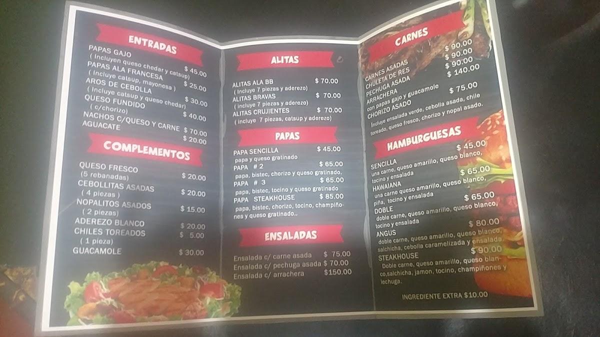 Menu at Steak House, Ciudad Altamirano