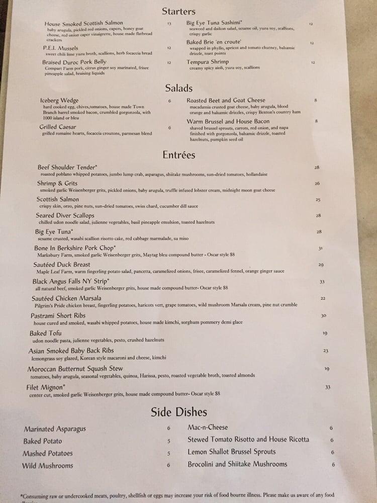 Menu at Coles 735 Main restaurant, Lexington
