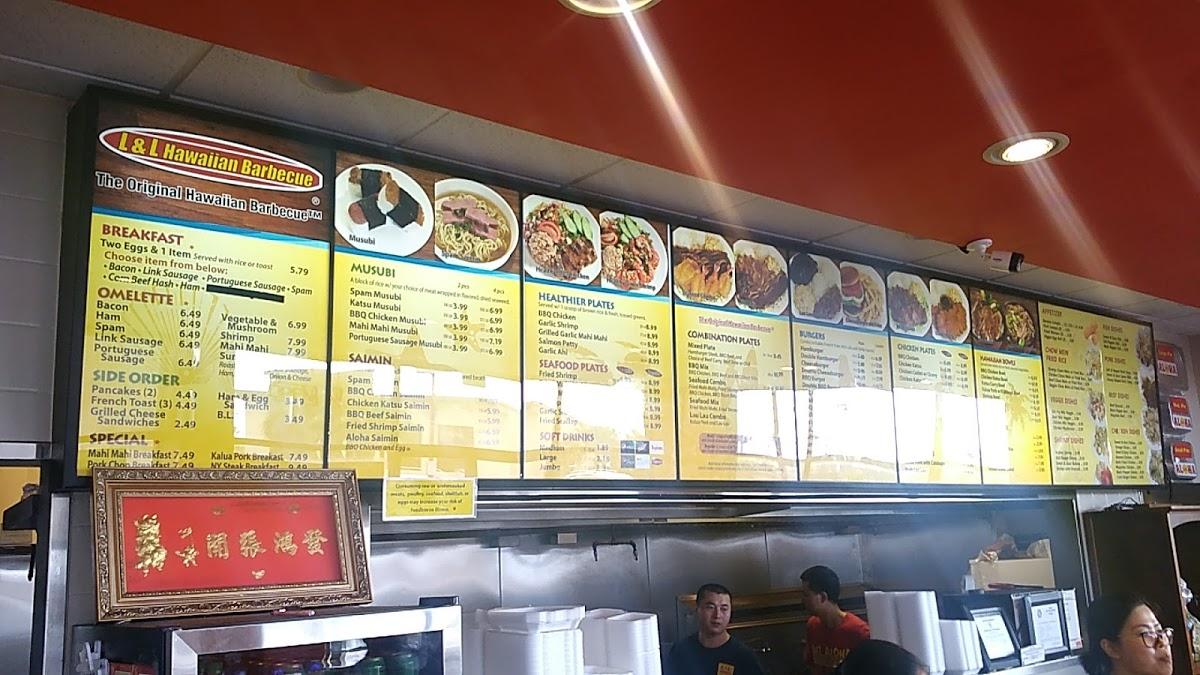 Menu at L&L Hawaiian Barbecue, Kailua-Kona, 74-5035 Queen Ka'ahumanu Hwy