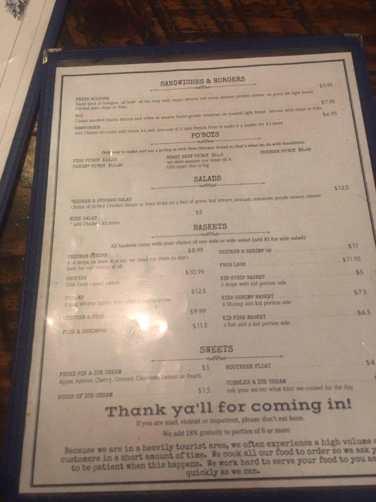 Menu at The Blue Rooster Restaurant, Broken Bow, N US Hwy 259