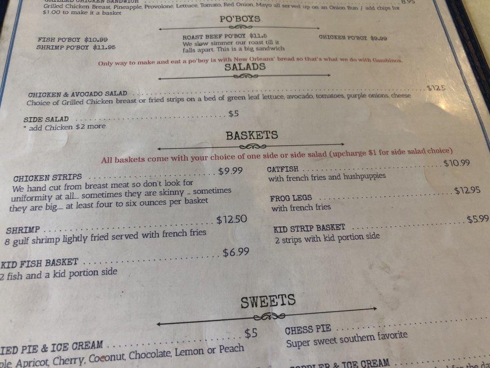 Menu at The Blue Rooster Restaurant, Broken Bow, N US Hwy 259