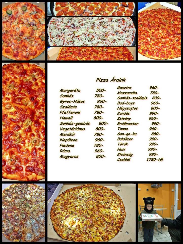 Menu at Toscana Pizzéria restaurant, Létavértes