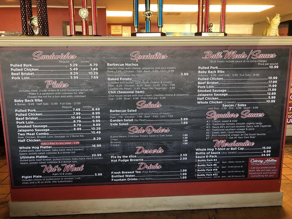 Menu at Whole Hog Cafe, Conway, 150 E Oak St Ste A