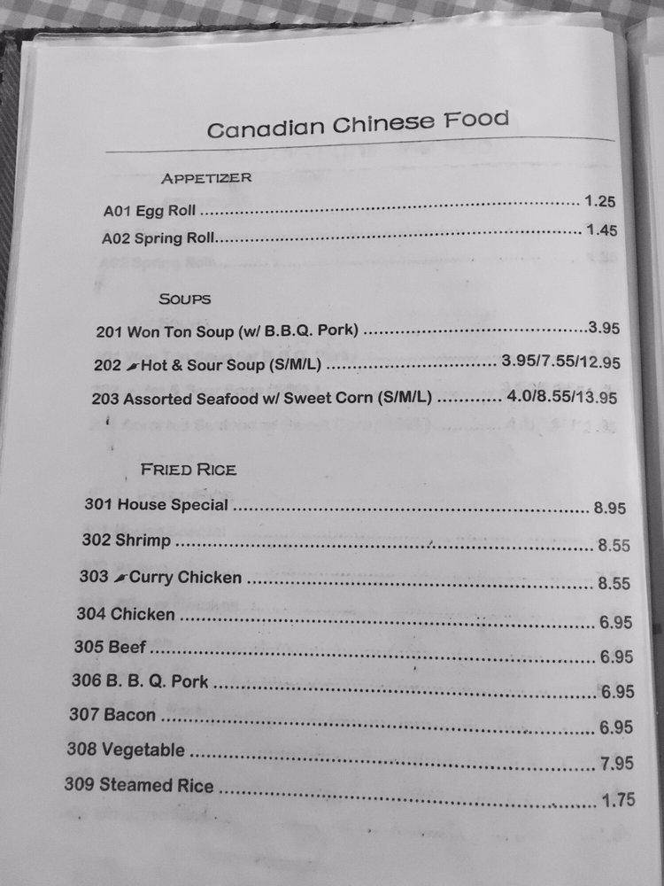 Menu au Harmony Restaurant, Ottawa