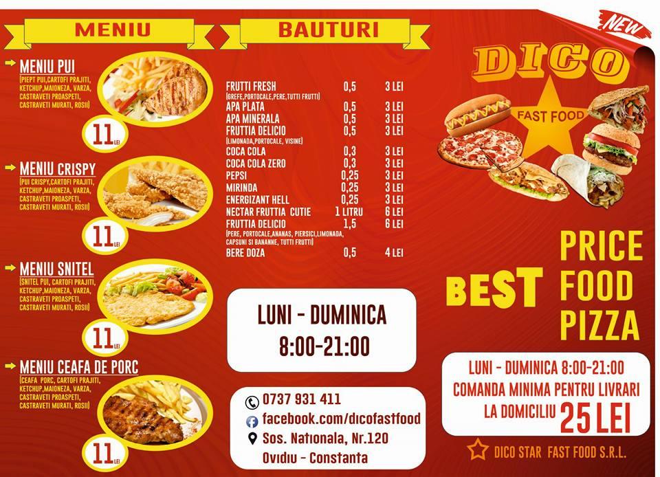 Menu at Dico Star Food, Ovidiu