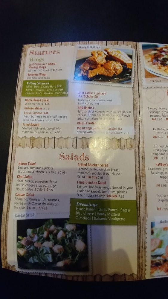 Menu at Lost Pizza Co North Gloster pub & bar, Tupelo