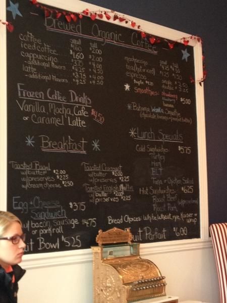 Menu at Red, White & Brew cafe, Sea Isle City