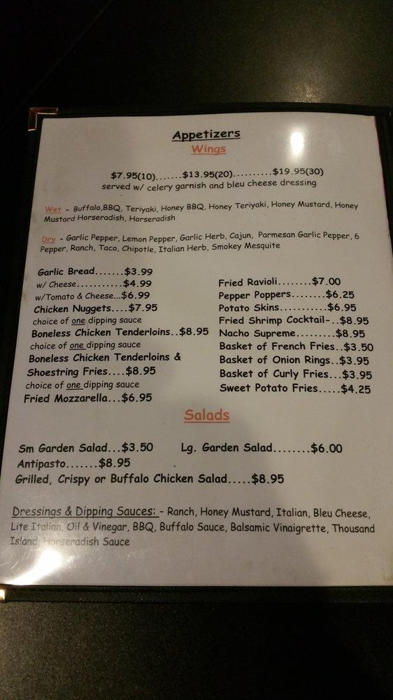 Menu at Three J's Cafe, Bolton