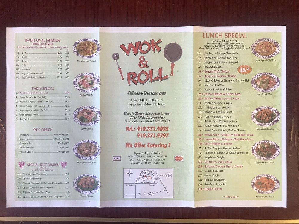 Menu at Wok And Roll restaurant, Leland, Olde Regent Way #190