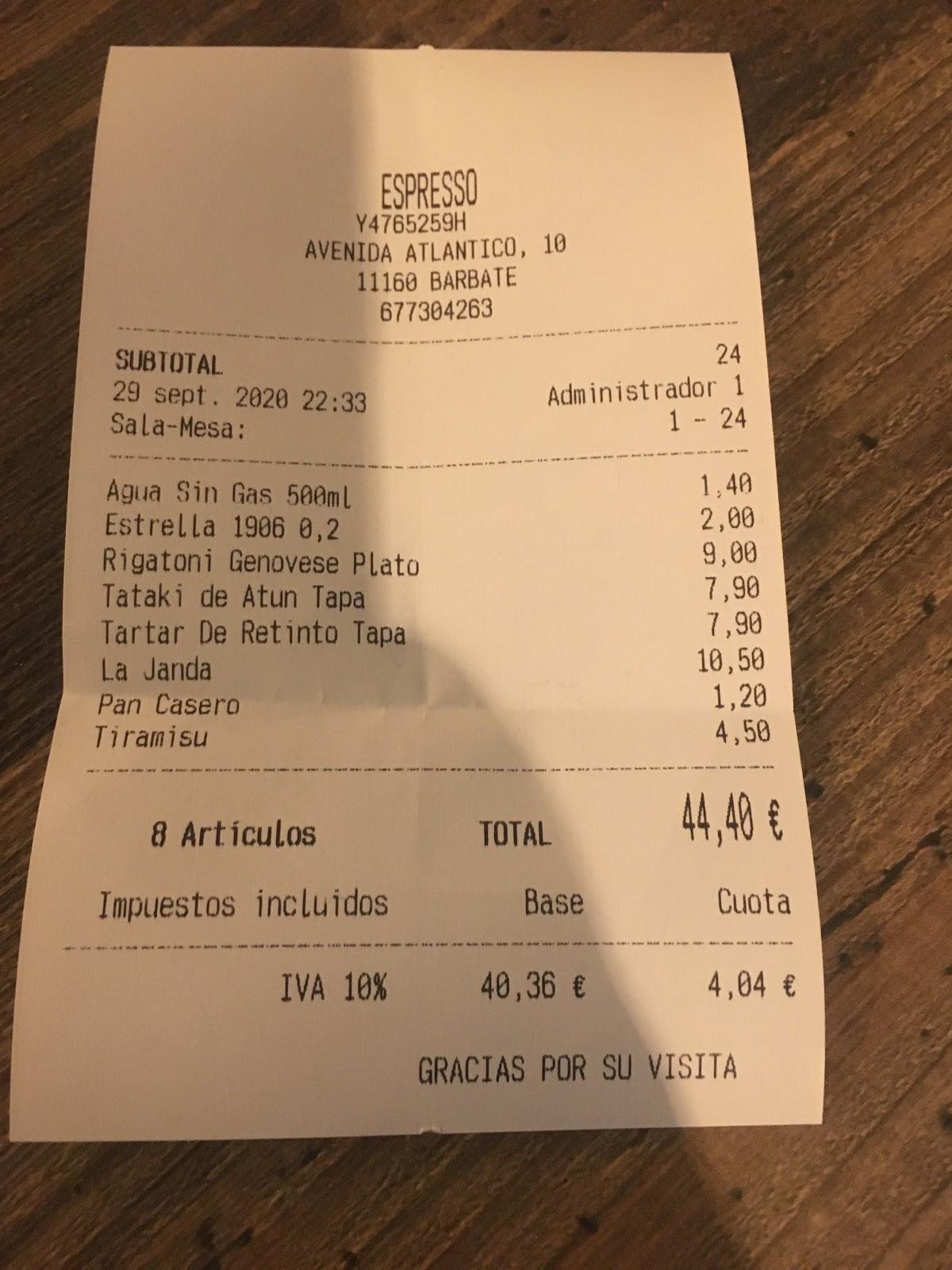 Menu at Espresso Love Italian Food restaurant, Barbate