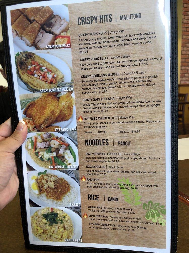 Menu at Inihaw Avenue Filipino Kitchen BBQ, Irving