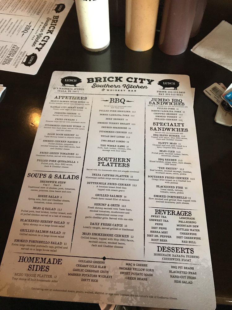 Menu at Brick City Southern Kitchen pub & bar, Ocala