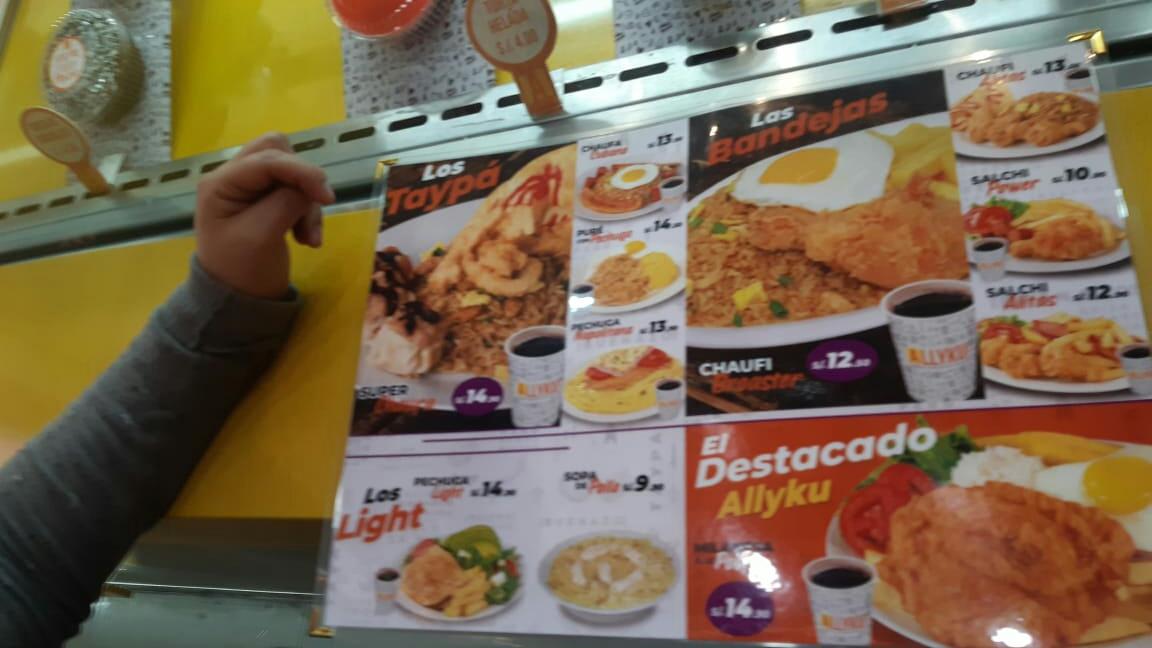 Menu at Huarique Ayllu restaurant, Santiago de Surco