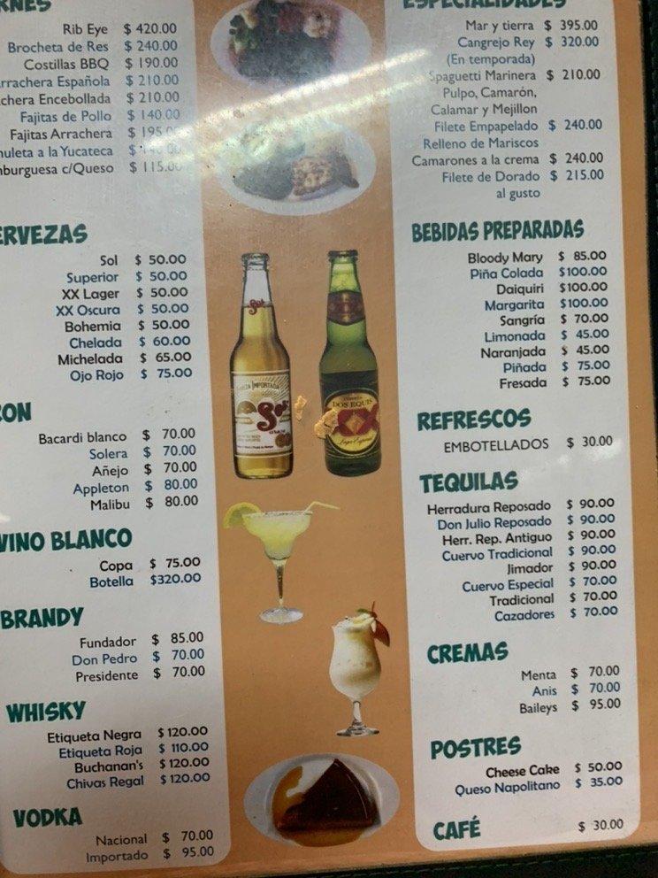 Menu at La Conchita del Caribe pub & bar, San Miguel de Cozumel, 65 ...
