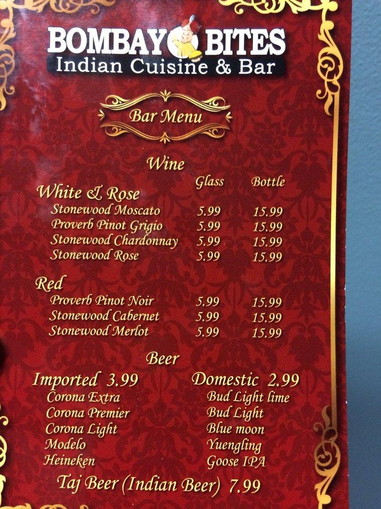 Menu at Bombay Bites restaurant, McDonough