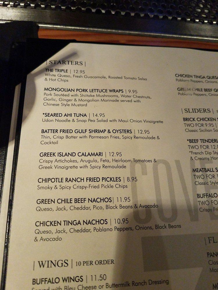 Menu at COVER 3 San Antonio pub & bar, San Antonio