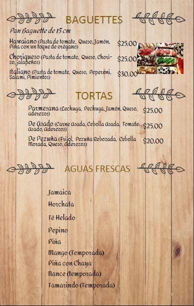 Menu at Cocina de Tía Mila restaurant, Mexico