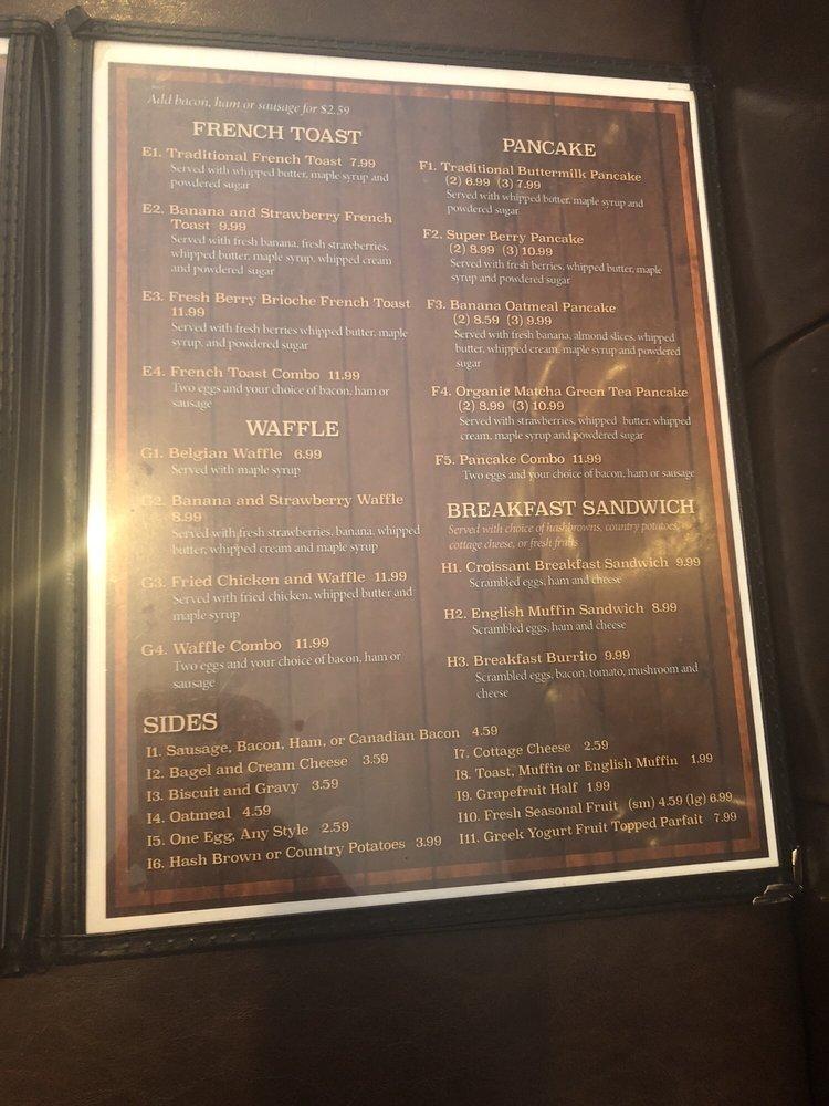 Menu at 833 Brick Cafe, Livermore