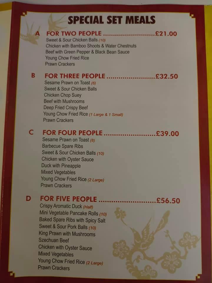 Menu at Brackley Chinese Takeaway fast food, Brackley