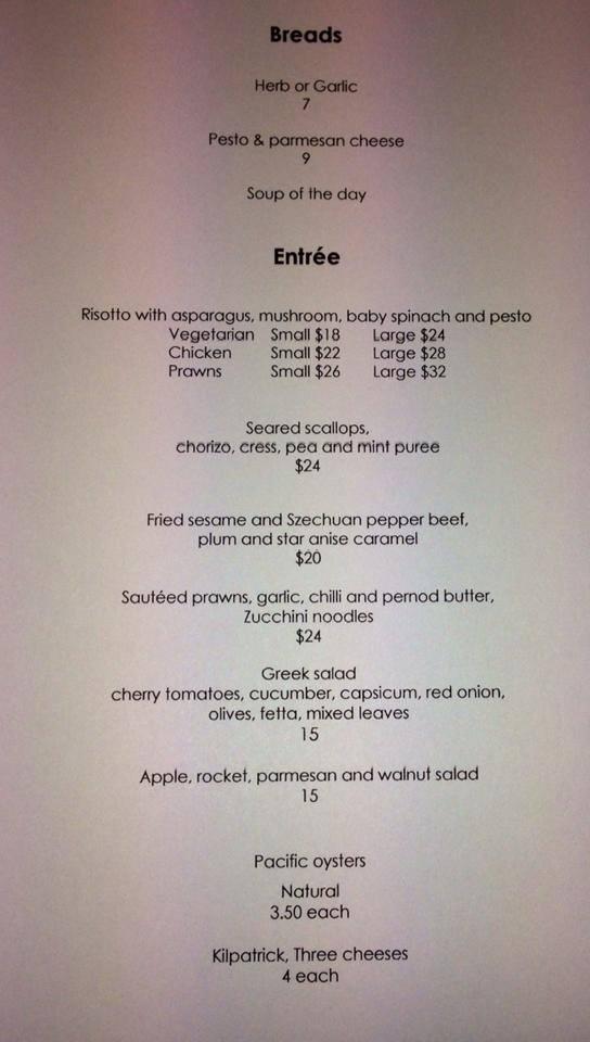 Menu at Temptations Orange restaurant, Orange