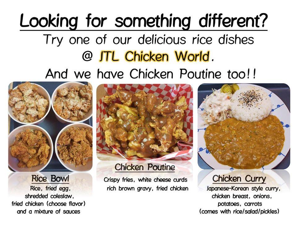 Menu at JTL Chicken World restaurant, Coquitlam