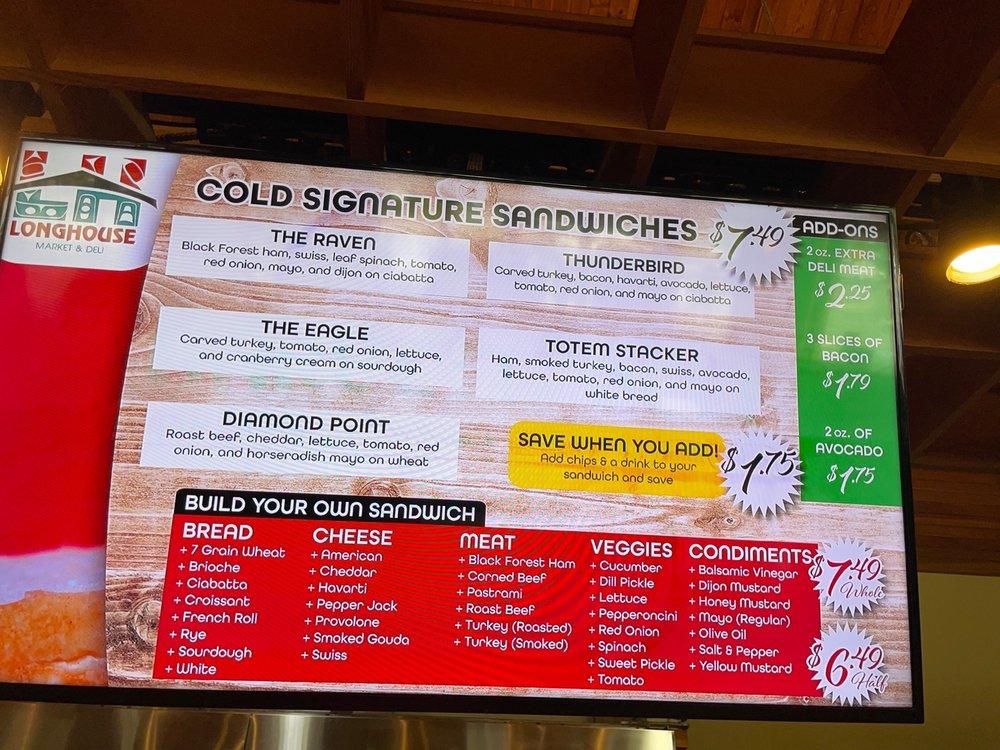 Menu at Longhouse Market & Deli pub & bar, Sequim