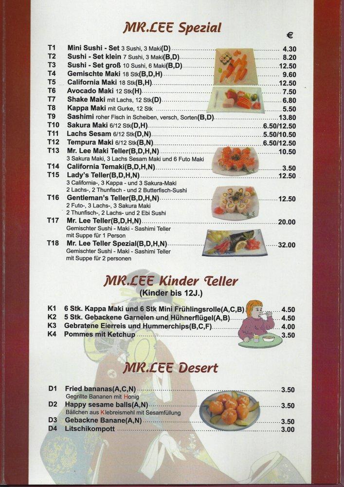 Speisekarte von Mr Lee Cafe Asia, Wieselburg