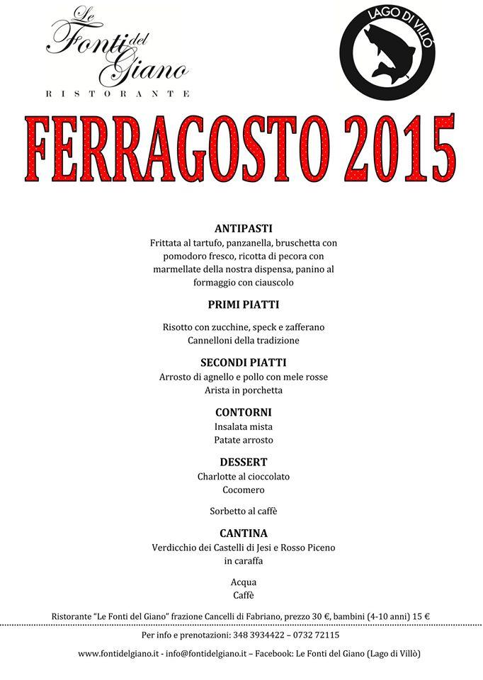 Menu da Ristorante Le Fonti del Giano, Italia
