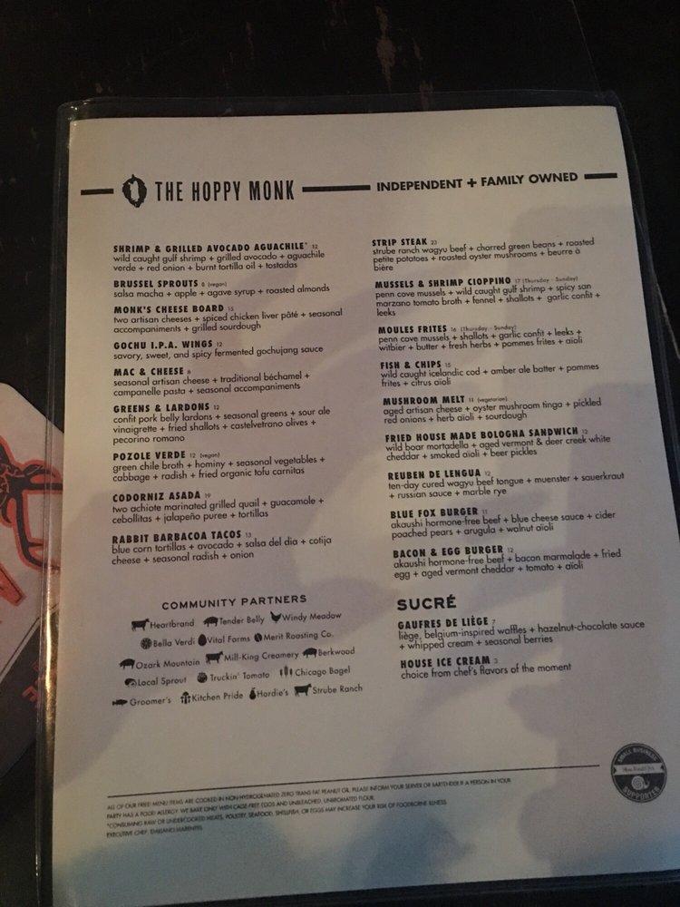 Menu at The Hoppy Monk pub & bar, San Antonio, N Loop 1604 E