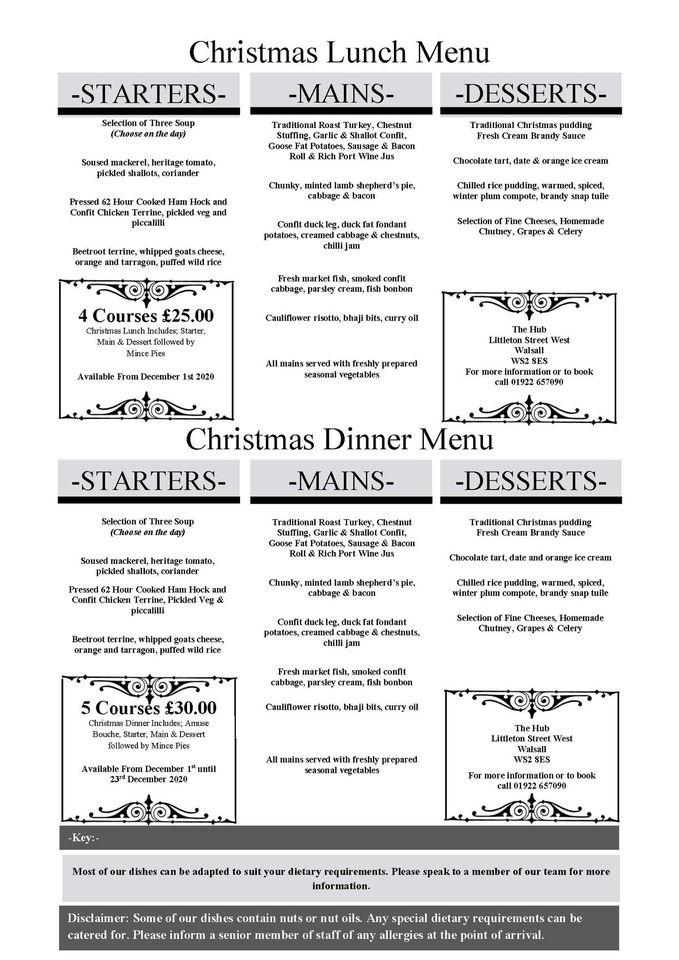 Menu at The Littleton restaurant, Walsall