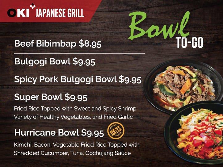 Menu at Oki Japanese Grill - Sushi & Hibachi restaurant, Plano