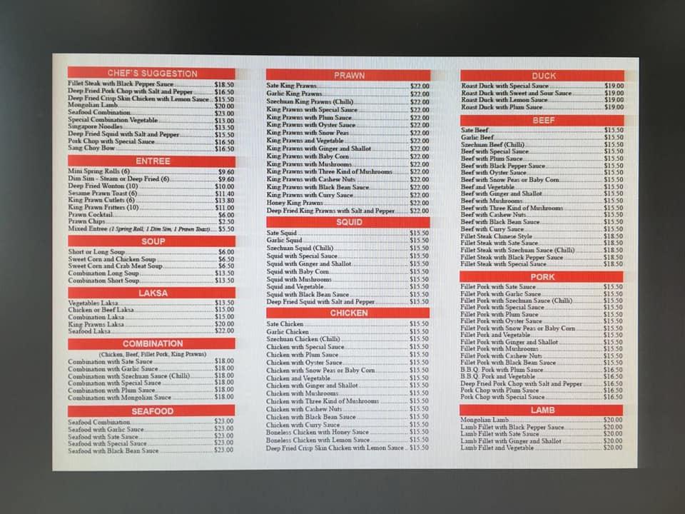Menu at Yue Fung Chinese Take Away fast food, Bella Vista, F77/24-32 ...