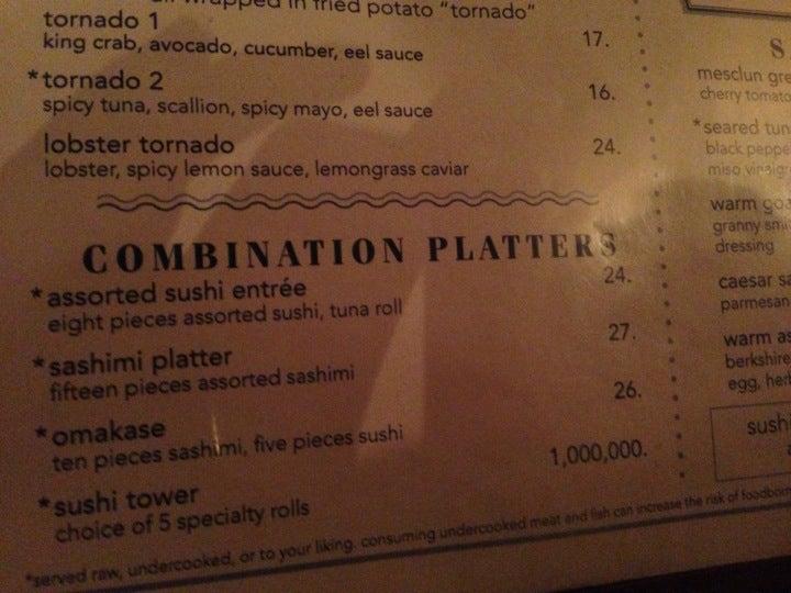 Menu at H2O Seafood & Sushi restaurant, Smithtown