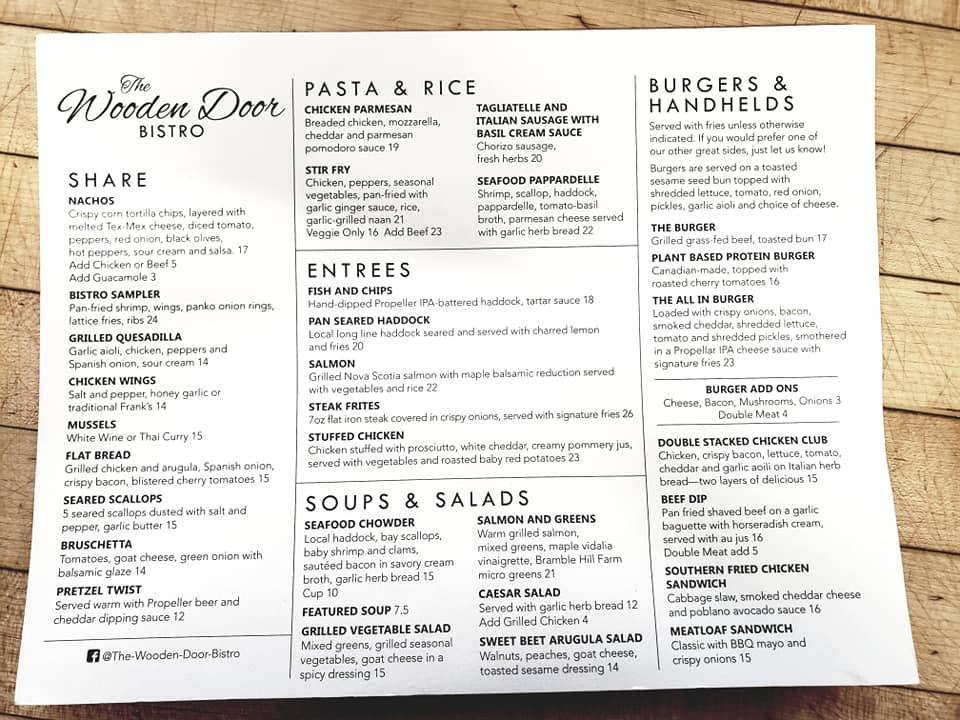 Menu at The hidden gem restaurant, Goffs