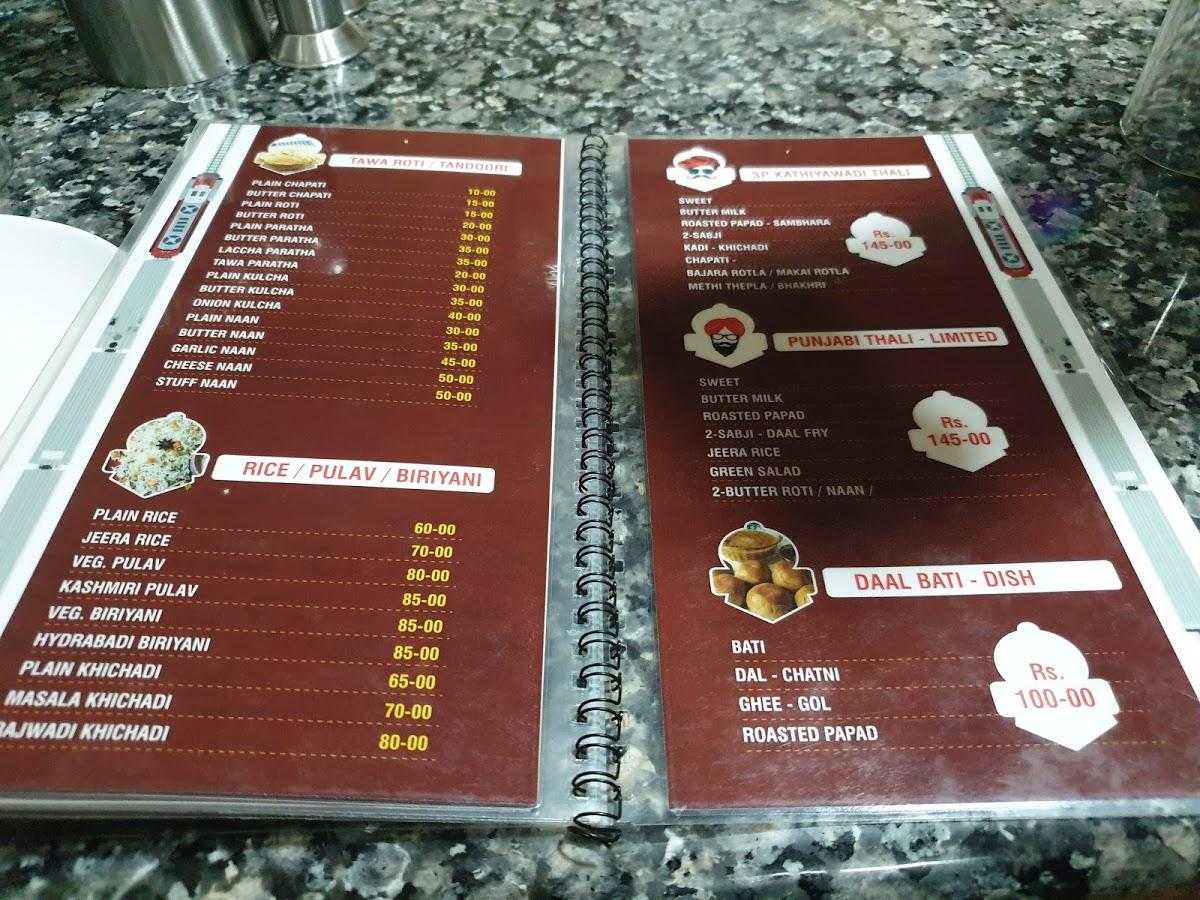 Menu at Rajdhani foods, Himmatnagar