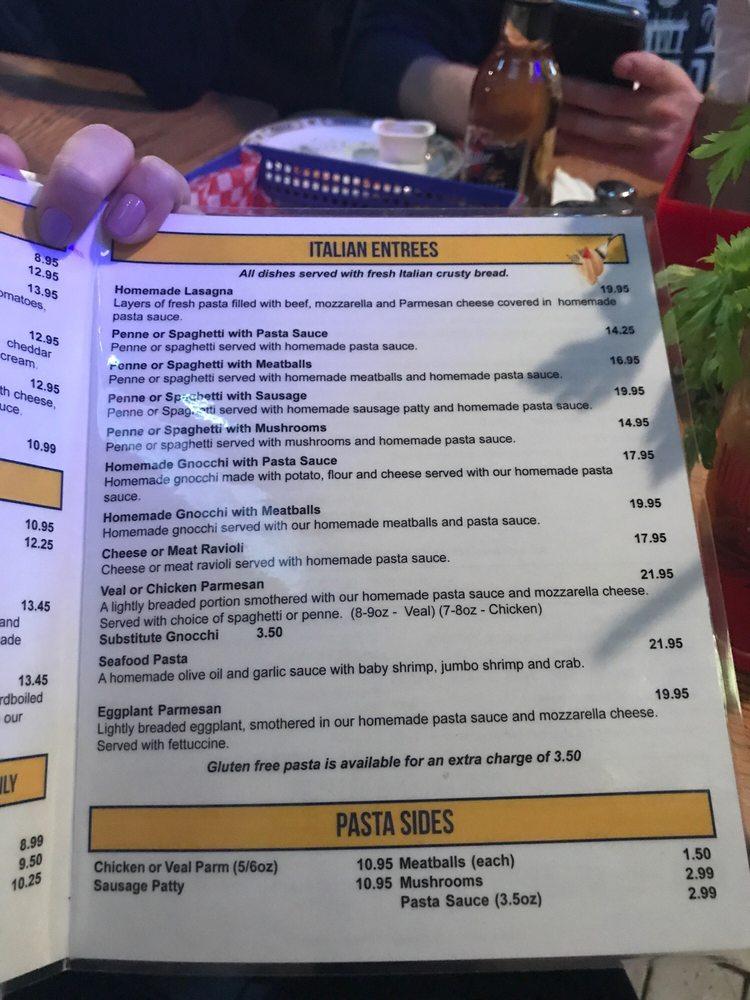 Menu at CC's Dugout Italian Eatery restaurant, Welland